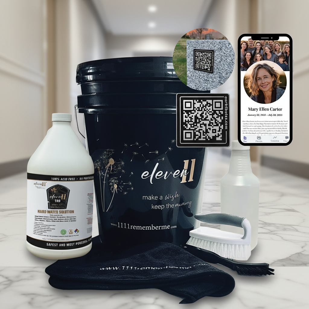 HARD WATER SOLUTION Eleven11 TKO Headstone Cleaning Kit (1 Gallon) + O ...